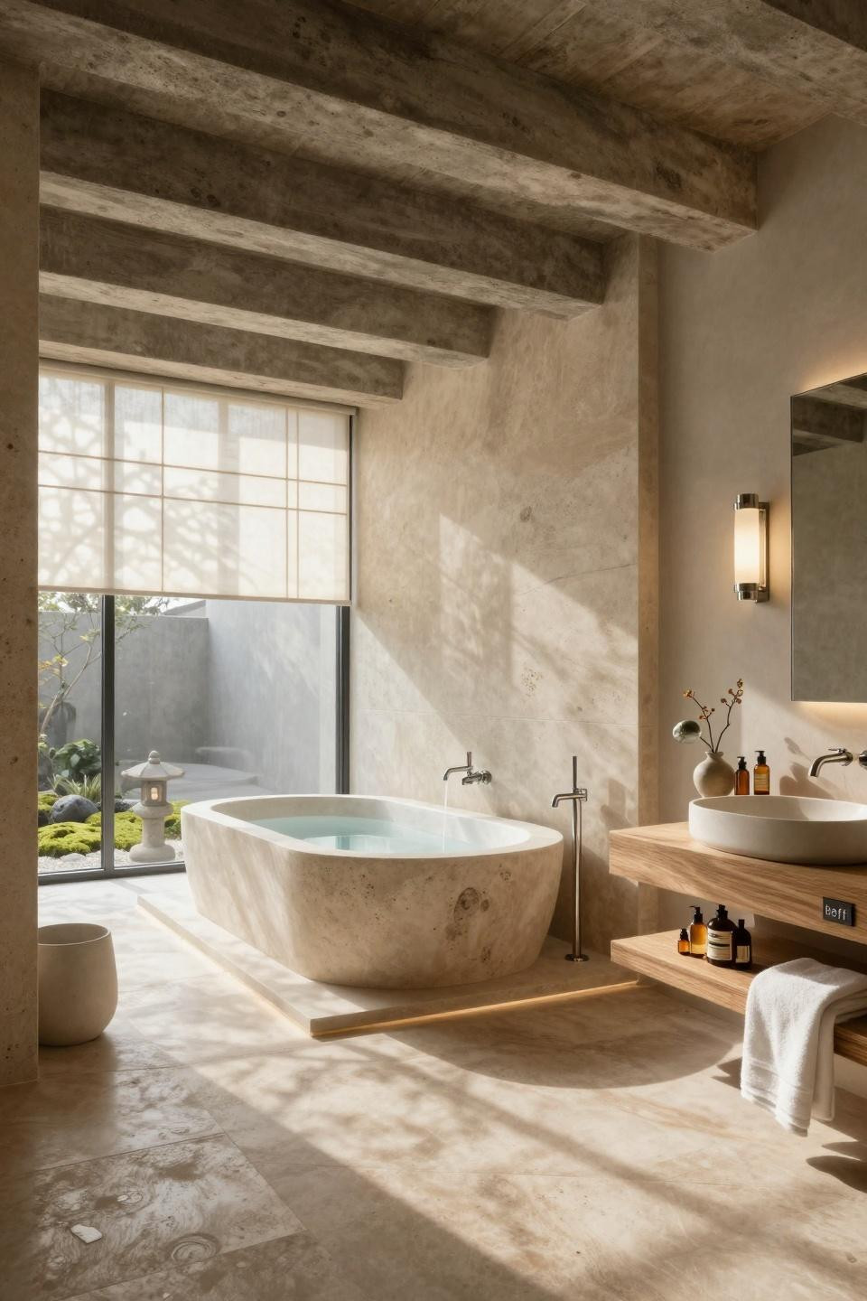16+ Spa Home Bathroom Designs Rooted in Calm and Natural Stone
