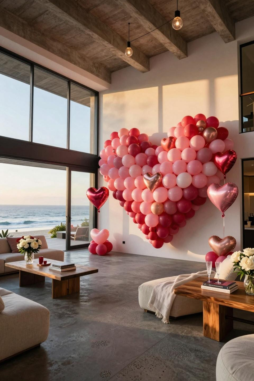 10+ Valentine's Day Balloon Heart Wall Designs for Romance