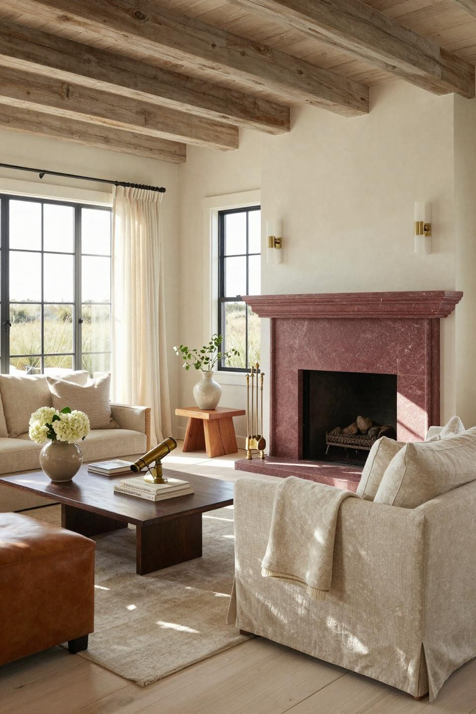 21+ Beachy Living Room Designs in Linen, Limestone and Light