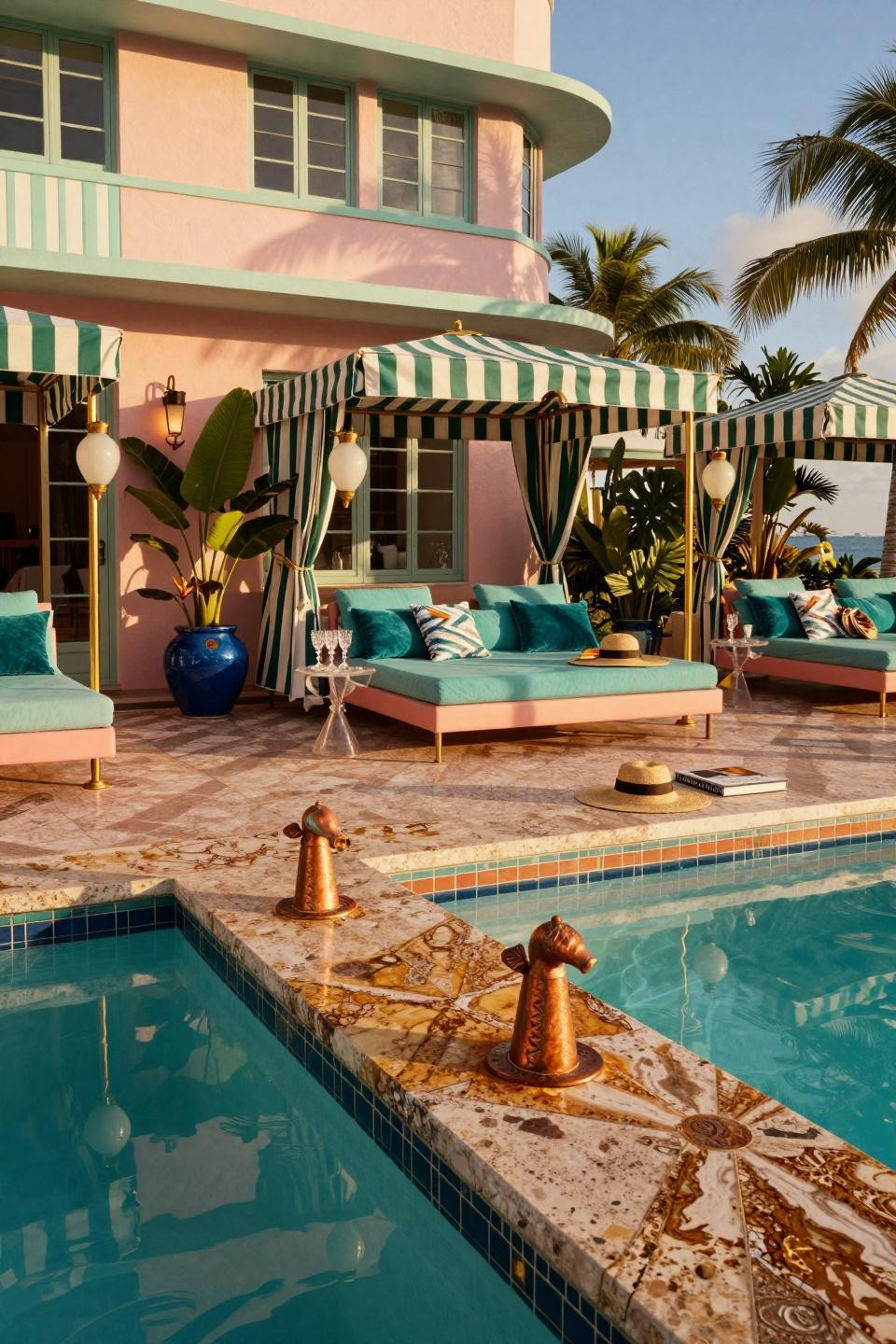 17+ Pool Deck Decorating Ideas with Coastal Calm and Light