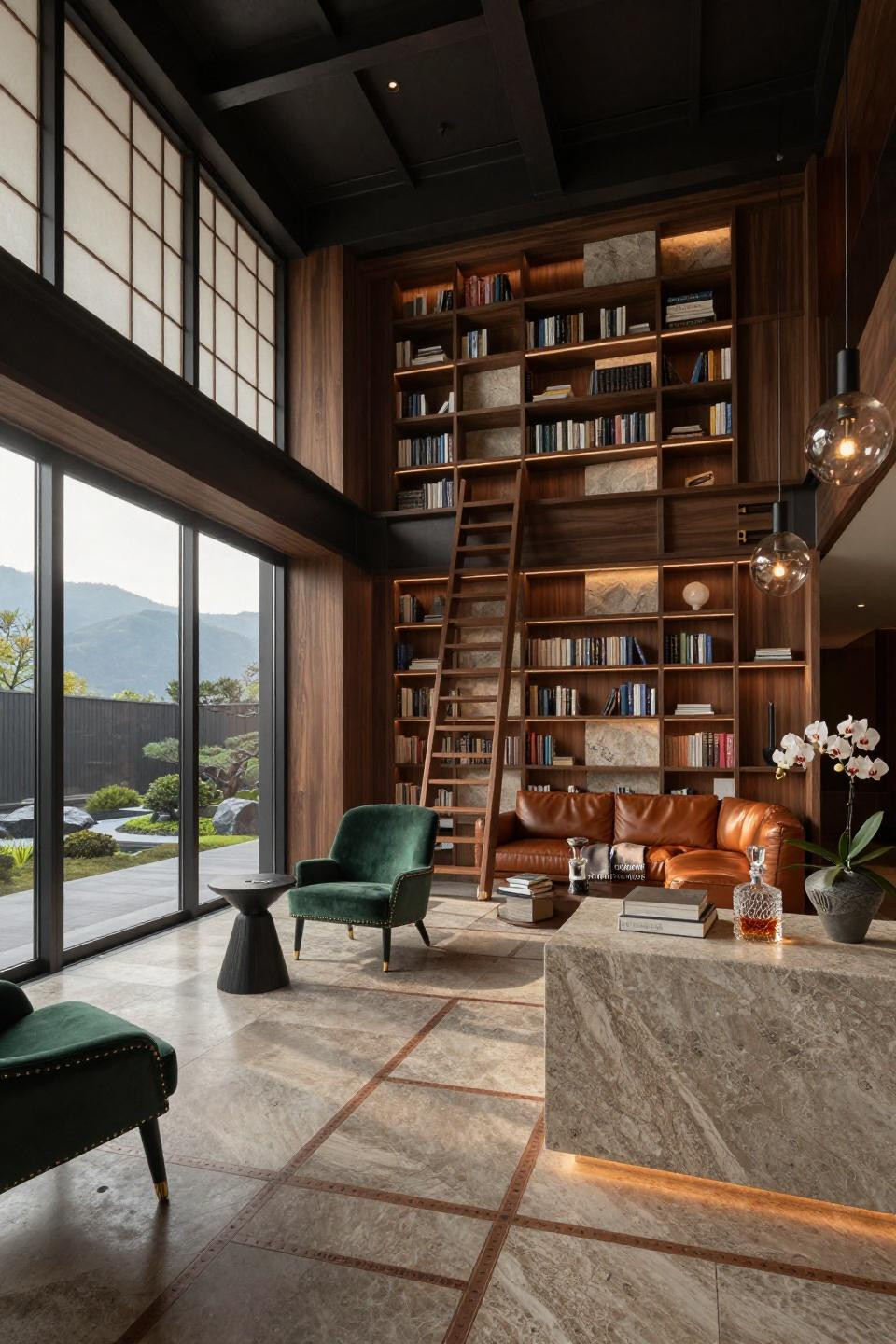 21+ Dream Home Library Ideas with Velvet Seating and Warm Light